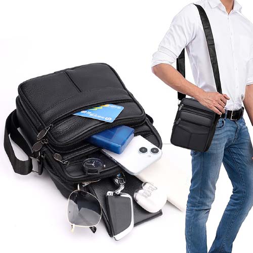 Men's Leather Messenger Bag